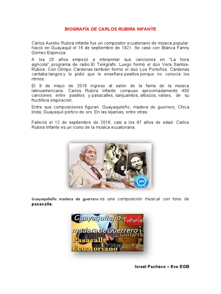 Biografía de Carlos Rubira Infante | PDF