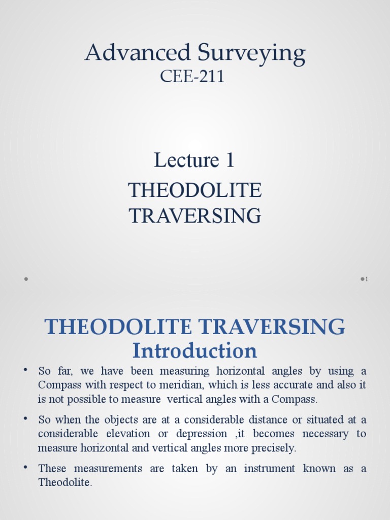 Lec 02 Theodolite Traversing | PDF | Surveying | Angle
