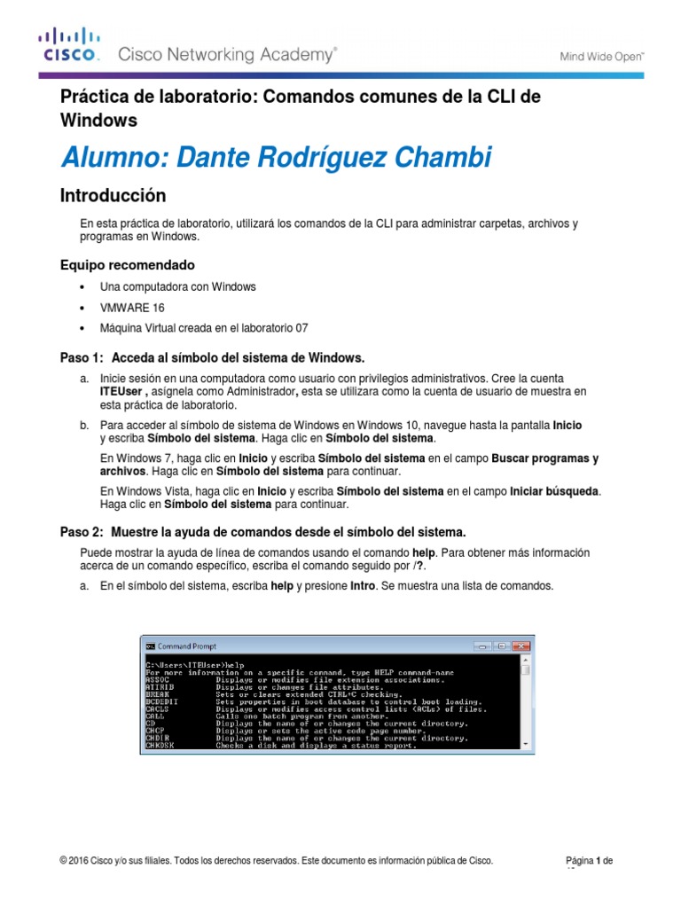 Lab 08 - Comandos Comunes de La CLI de Windows (Autoguardado) | PDF ...