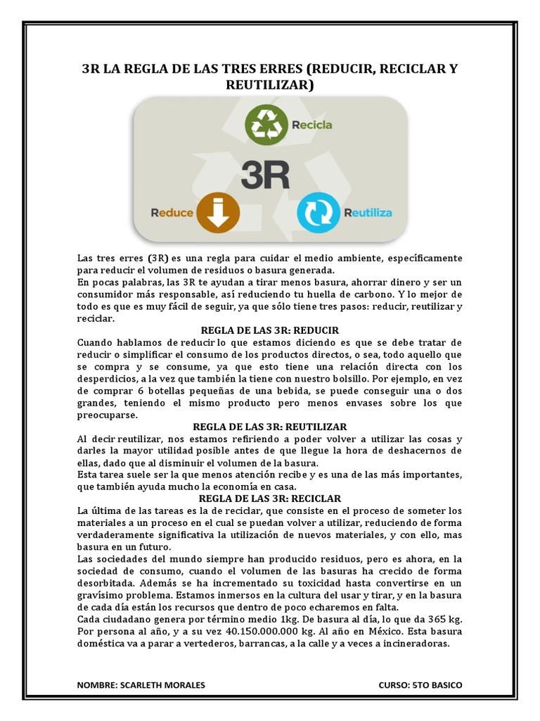 3R La Regla de Las Tres Erres | PDF | Residuos | Reciclaje