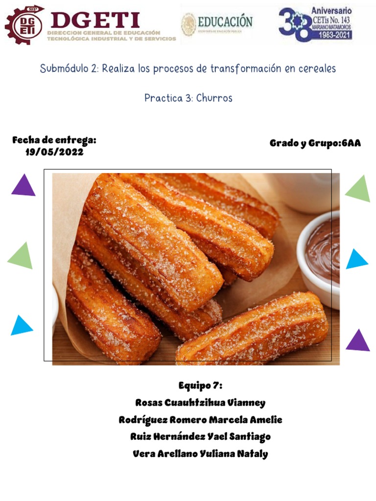Practica3 Churros Equipo7 | PDF | Cocina de las Americas | Cocina