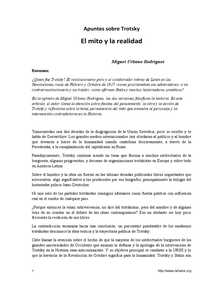 Miguel Trotsky | PDF | Leon Trotsky | Vladimir Lenin