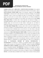 Ejemplo de Una Escritura de Constitucion de Empresa S.A de C.V en El Salvador | PDF | Junta ...