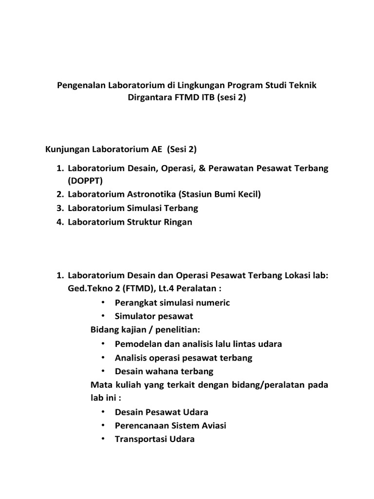 Pengenalan Laboratorium FTMD | PDF | Teknologi & Rekayasa