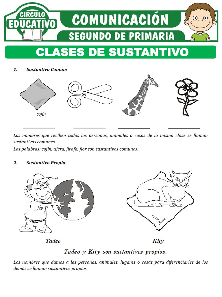Clases de Sustantivos para Primaria | PDF | Sustantivo
