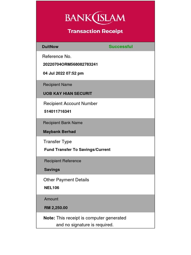 Transaction Receipt | PDF | Finance & Money Management