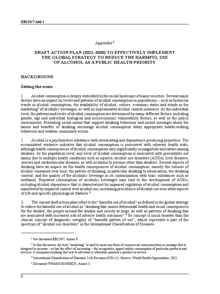 Implementing the Global Strategy to Reduce the Harmful Use of Alcohol ...