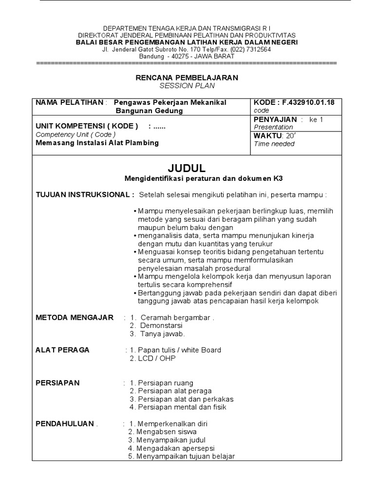 Contoh Lesson Plan 1 | PDF