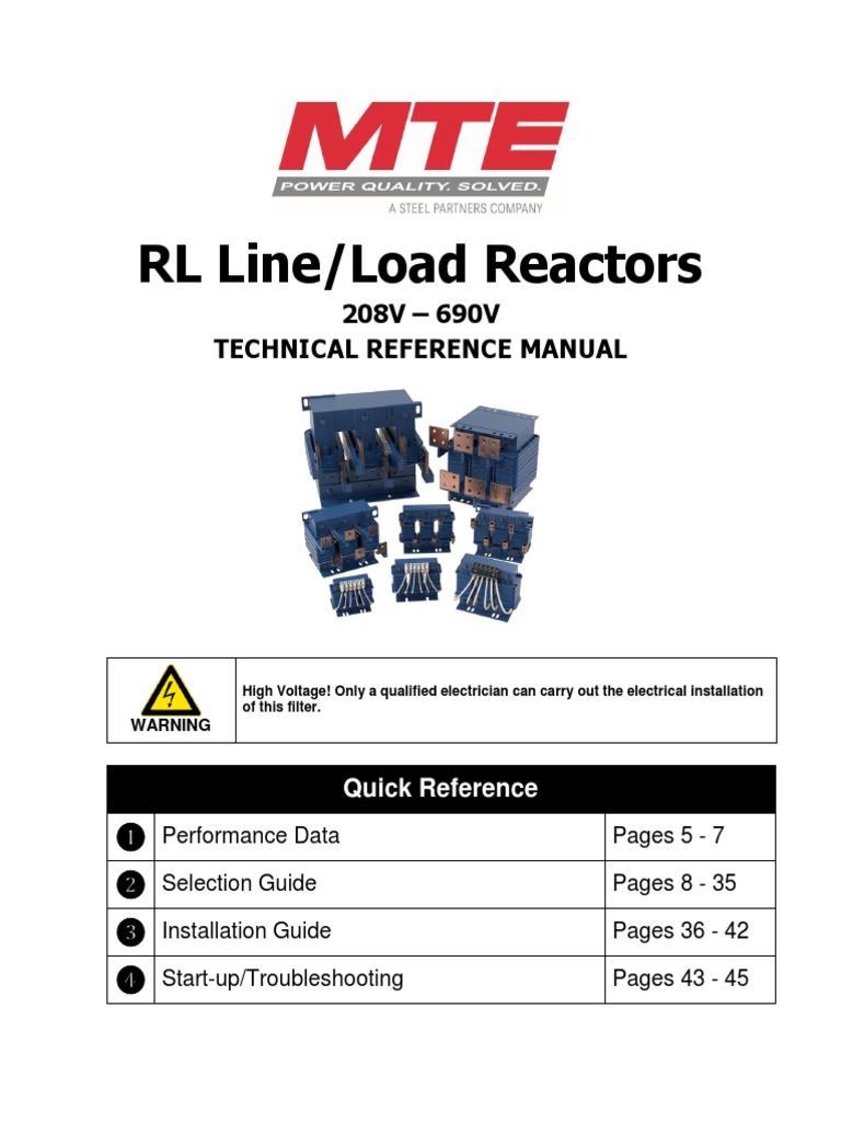 RL Line/Load Reactors: 208V - 690V Technical Reference Manual | PDF ...