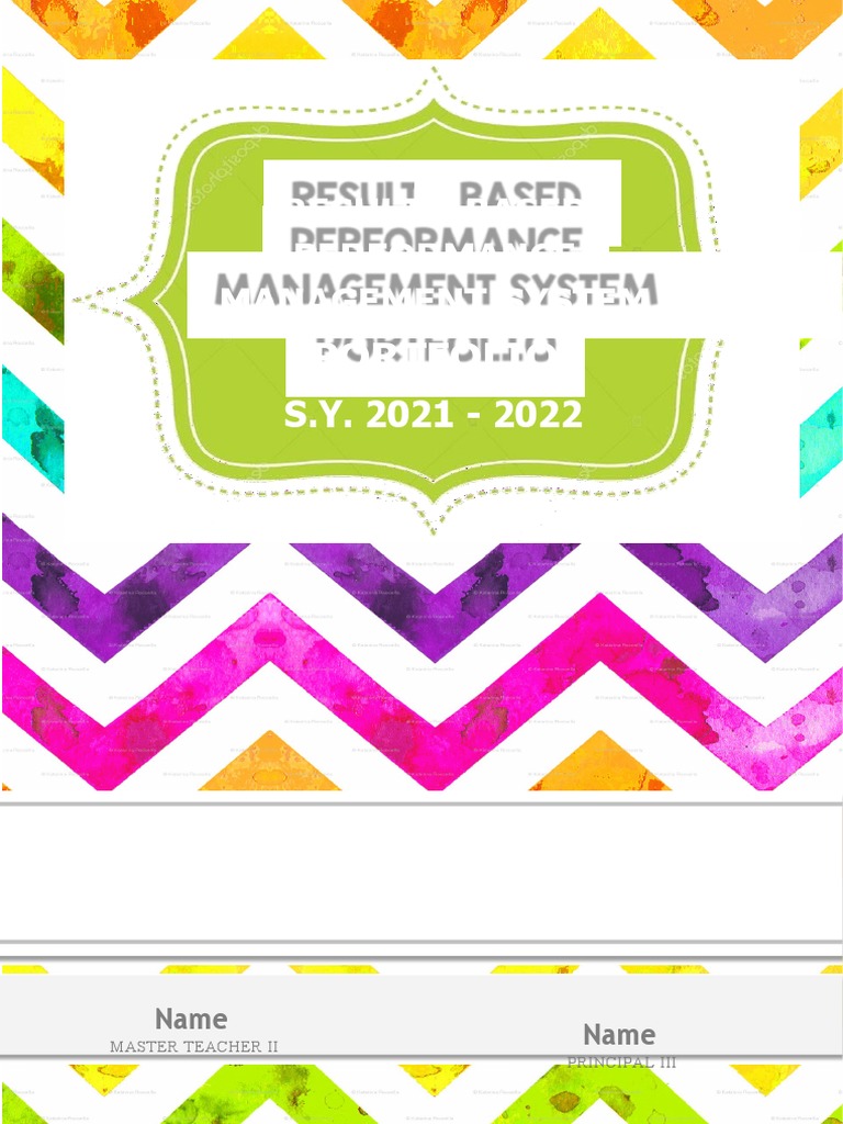 IPCRF PORTFOLIO TEMPLATE RAINBOW CHEVRON | PDF | Educational Assessment ...
