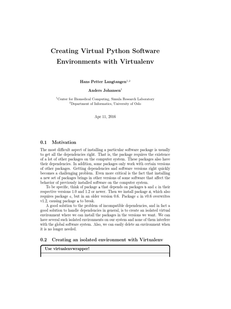 Creating Isolated Python Environments with Virtualenv to Avoid Dependency Conflicts and Enable ...