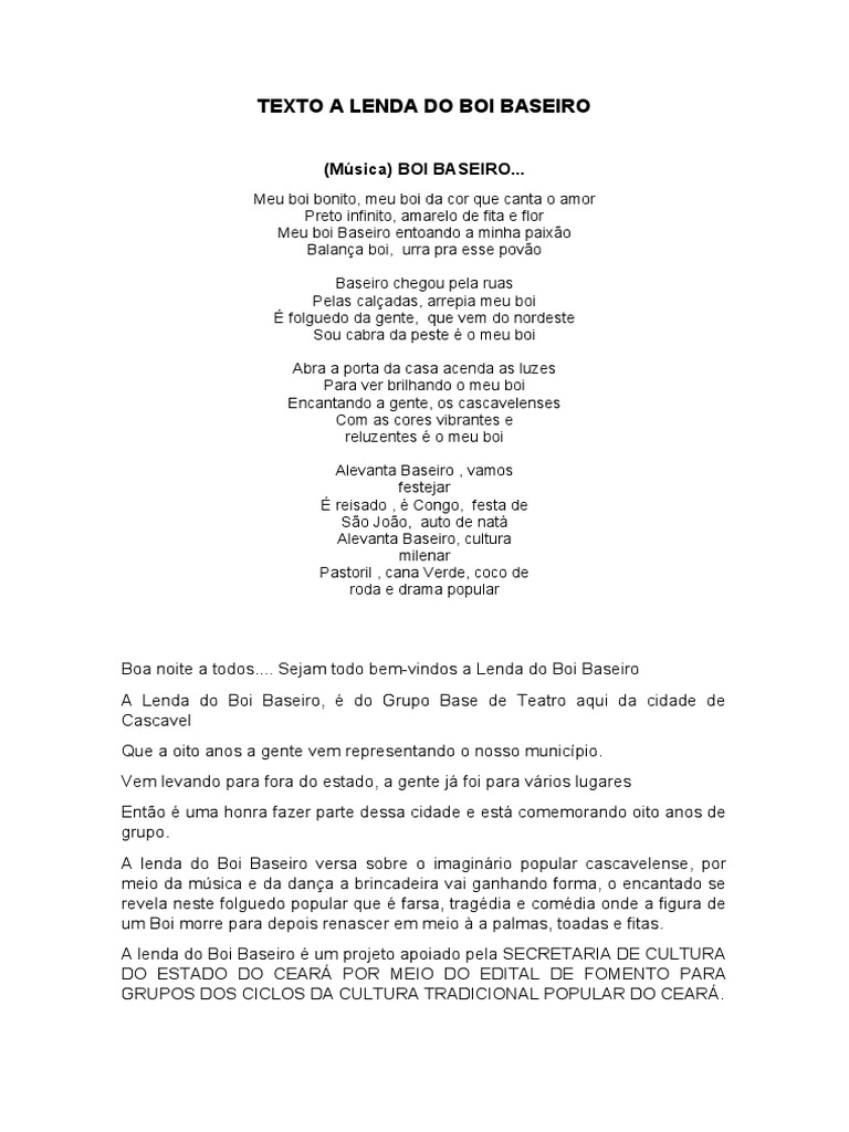 A Lenda do Boi Baseiro: A história folclórica de um boi encantado e sua ...