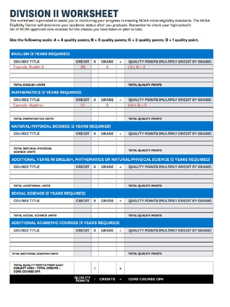 Division II Worksheet | PDF