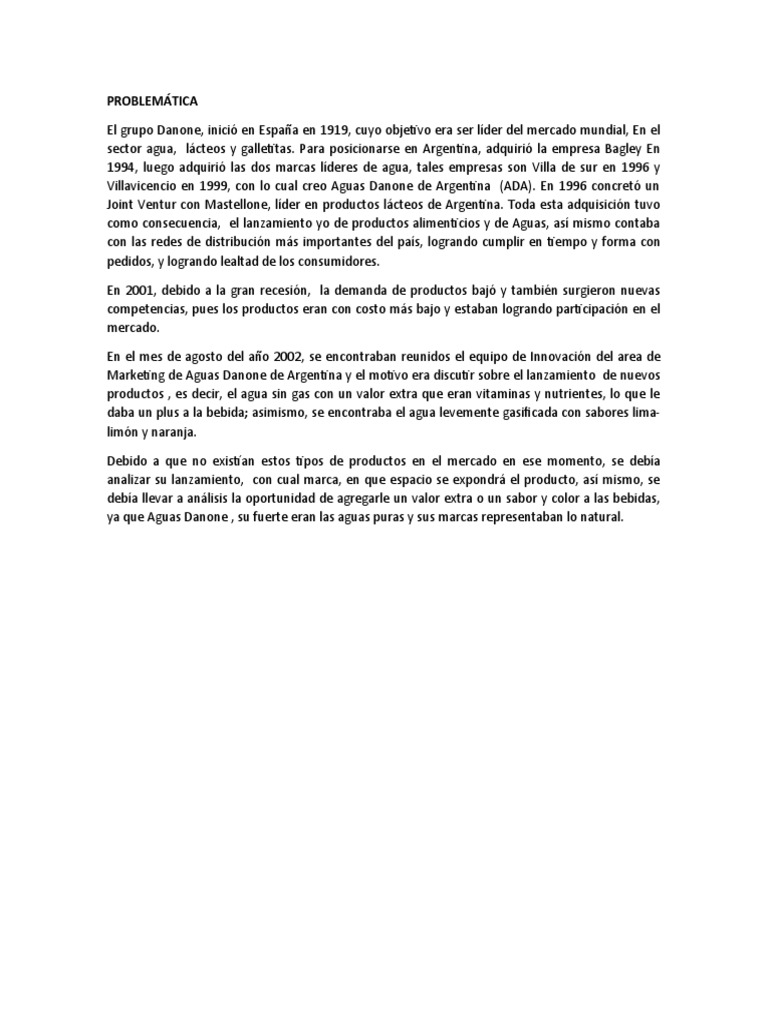Problematica Caso Danone | PDF