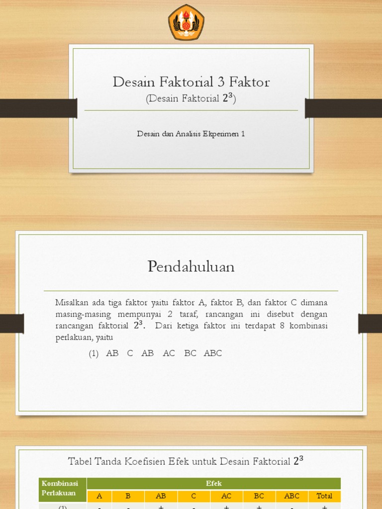 Desain Faktorial 3 Faktor | PDF | Metode & Bahan Ajar