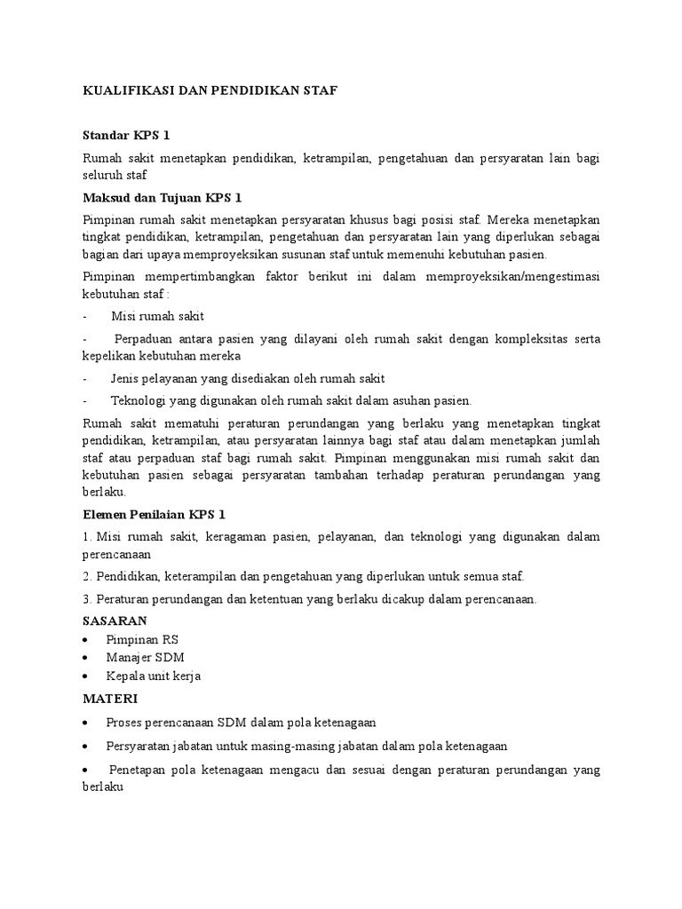 Kualifikasi Dan Pendidikan Staf | PDF | Sains & Matematika