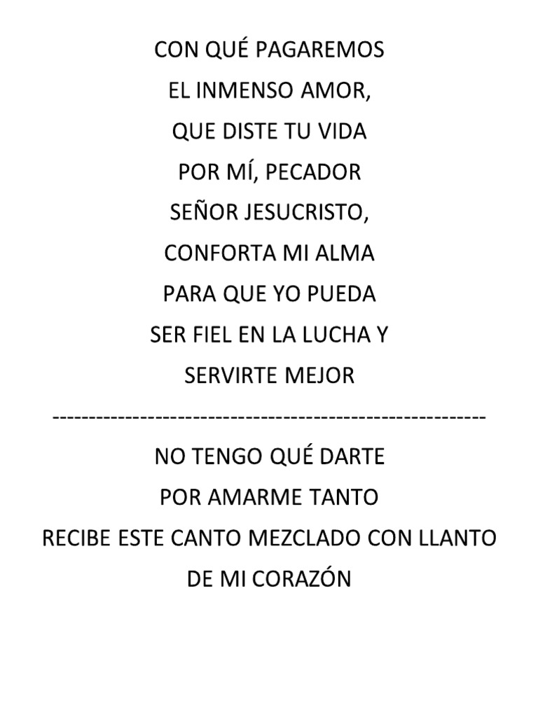 Con Que Pagaremos - Letra | PDF