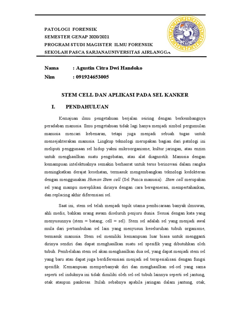 Patologi Stem Cell - Agustin CDH | PDF