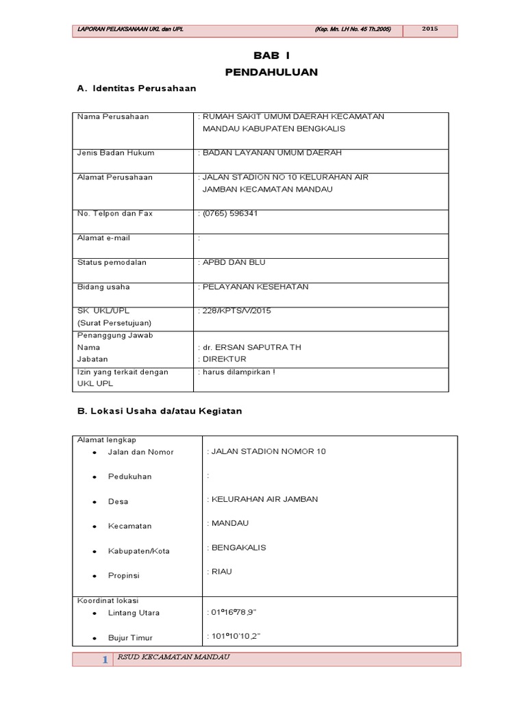 Pelaporan Ukl Upl | PDF
