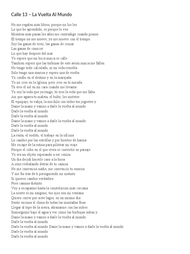 Letra de Calle 13 | PDF