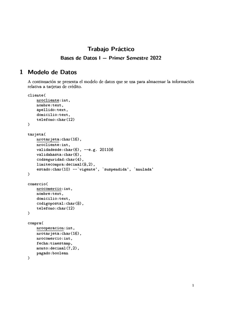 TP db1 2022 Sem 1 | PDF | No Sql | Base de datos relacional