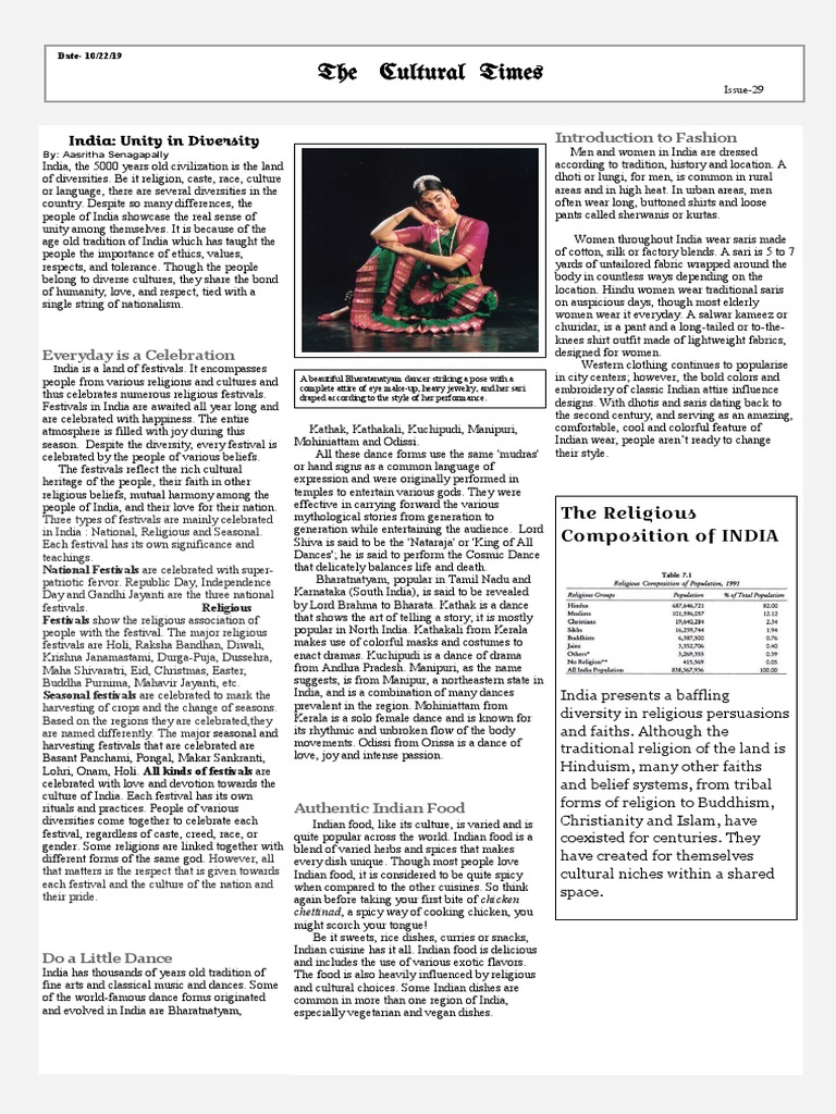 The Cultural Times: India: Unity in Diversity | PDF | Clothing | Indian ...