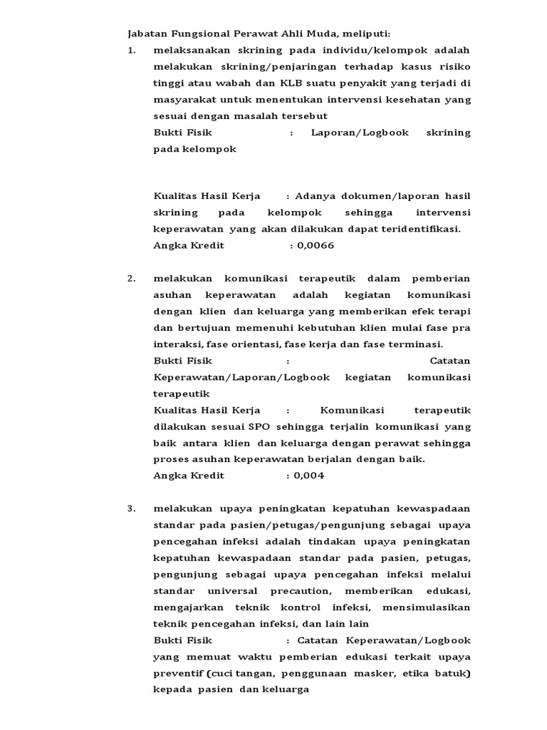 Jabatan Fungsional Perawat Ahli Muda | PDF