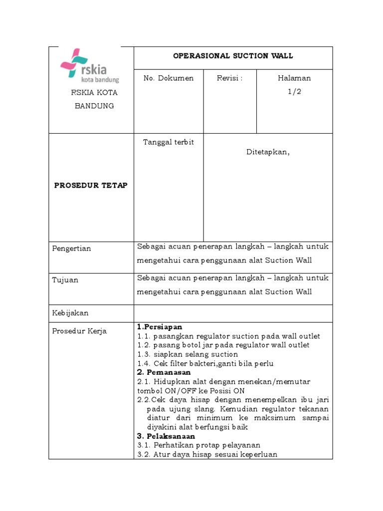 Sop Suction Wall | PDF