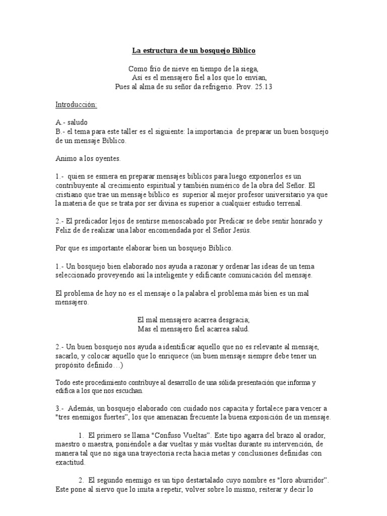 La estructura de un bosquejo Bíblico | Biblia | Ciencia filosófica