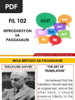 Introduksyon Sa Pagsasalin | PDF