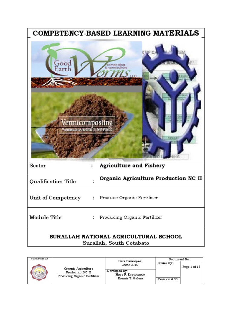 CBLM Produce - Organic - Fertilizer 2222 | PDF | Compost | Fertilizer