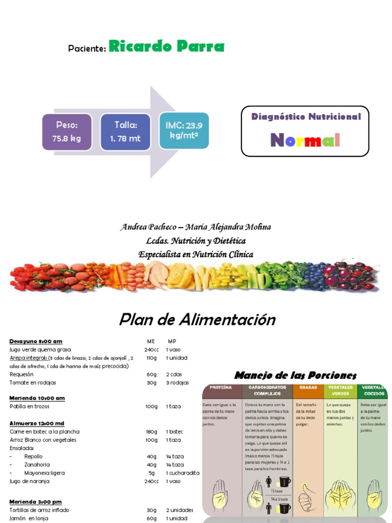 Modelo Plan de Alimentación | PDF | Alimentos | Vegetales