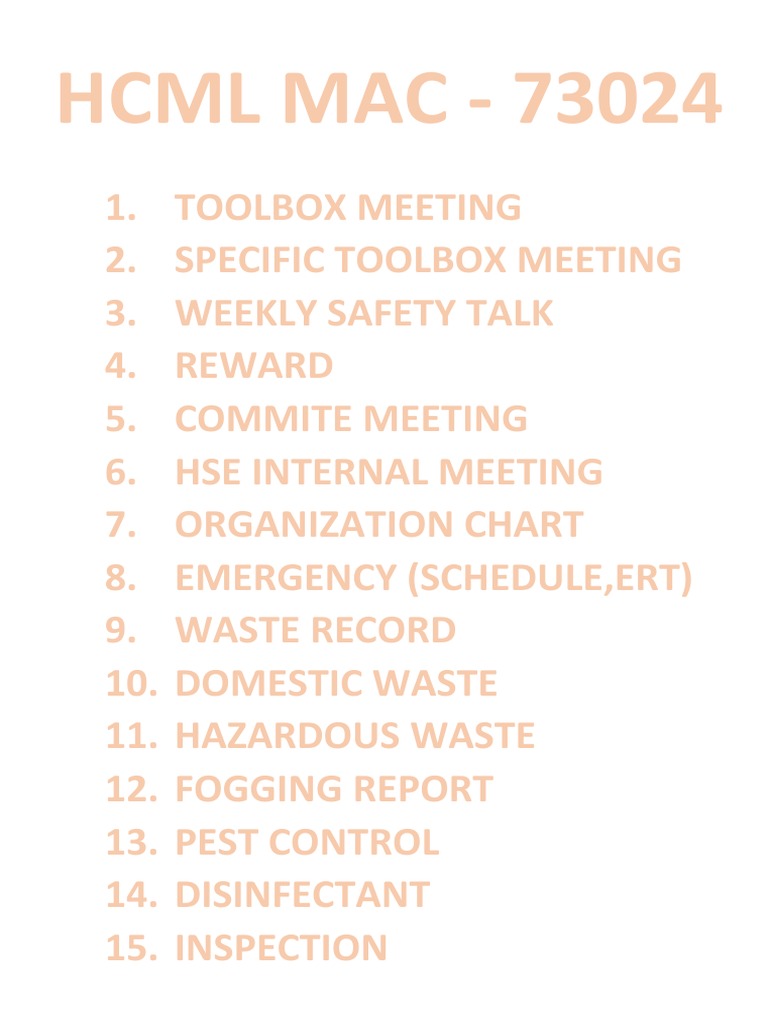 Daily Toolbox Meeting | PDF