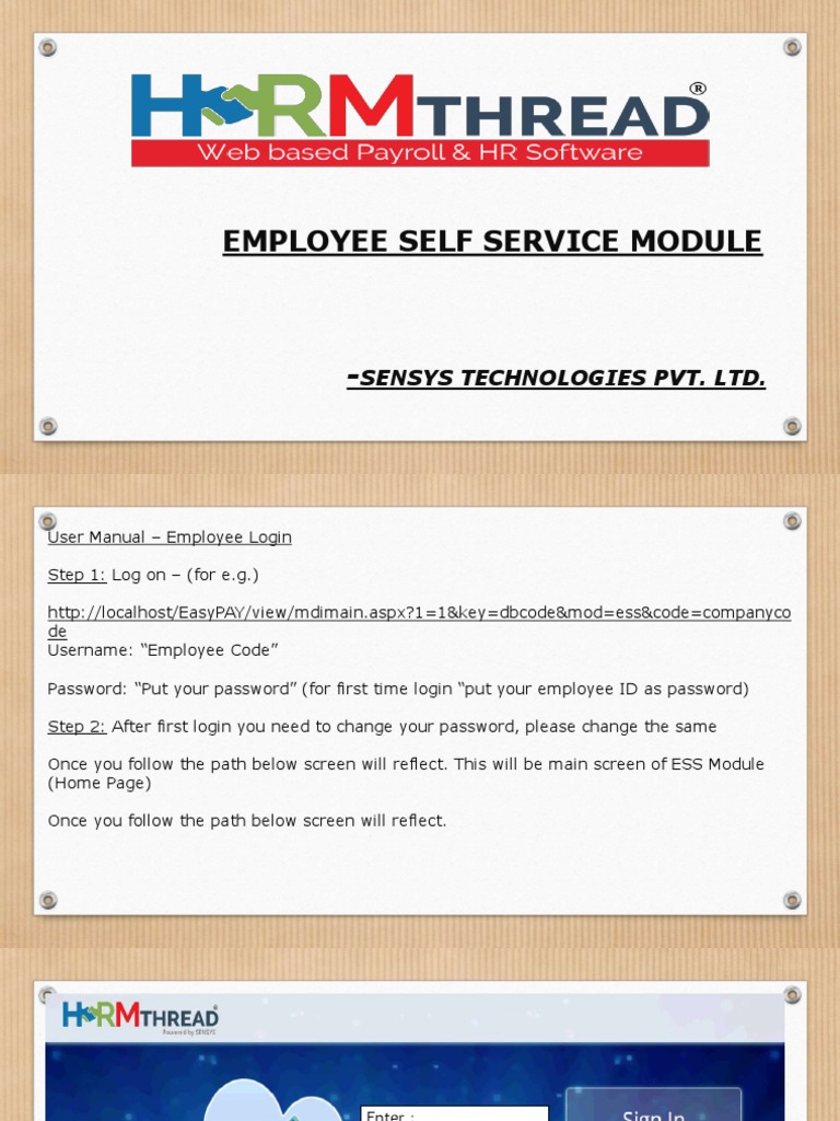 ESS Module | PDF | Login | Password