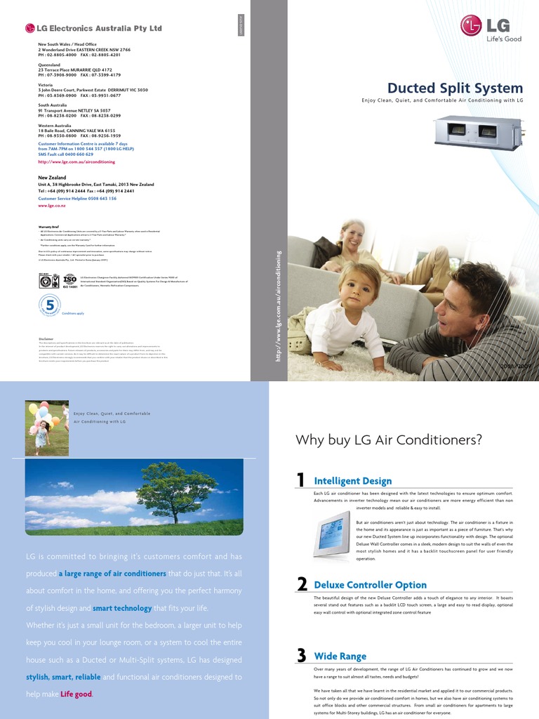 LG Ducted Split System Brochure 2009 | PDF | Air Conditioning | Hvac