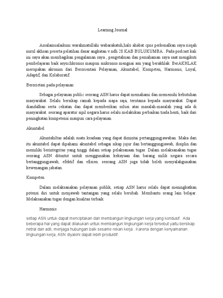 Learning Journal | PDF