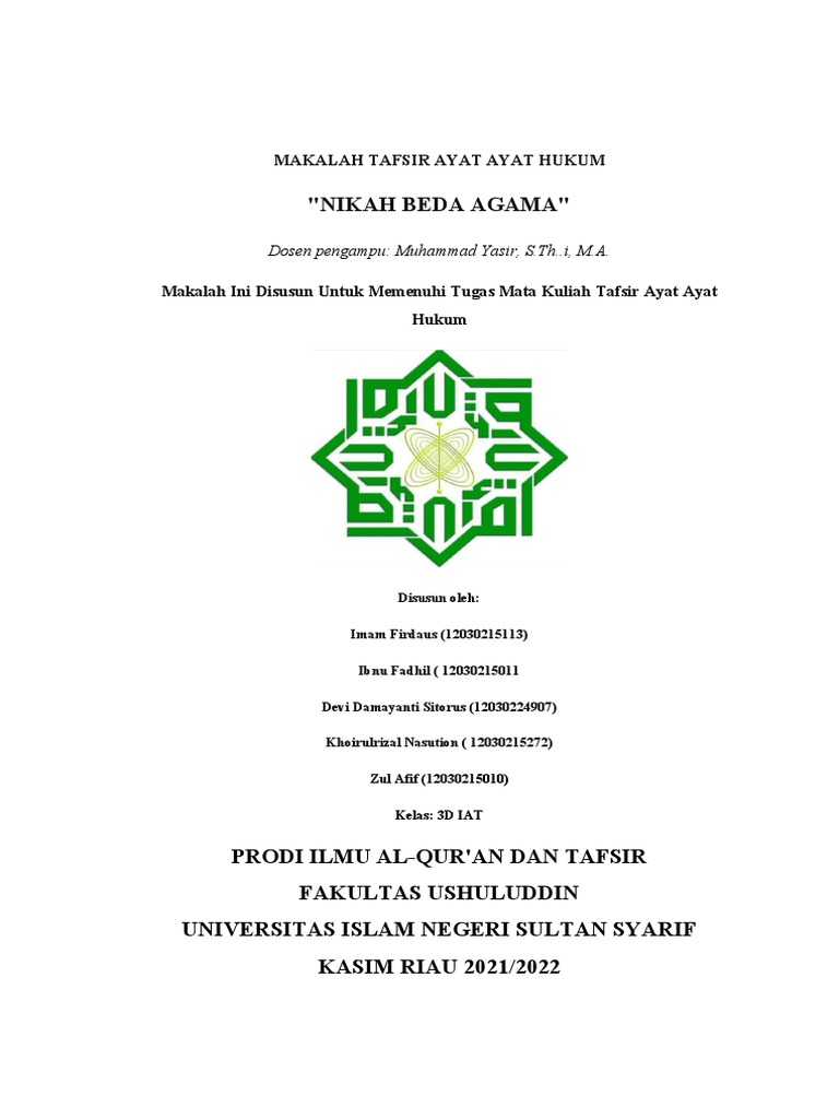 Kelompok 1 - Makalah Tafsir Ayat Ayat Nikah Be | PDF | Agama ... Kelompok 1 - Makalah Tafsir Ayat Ayat Nikah Be | PDF | Agama ...