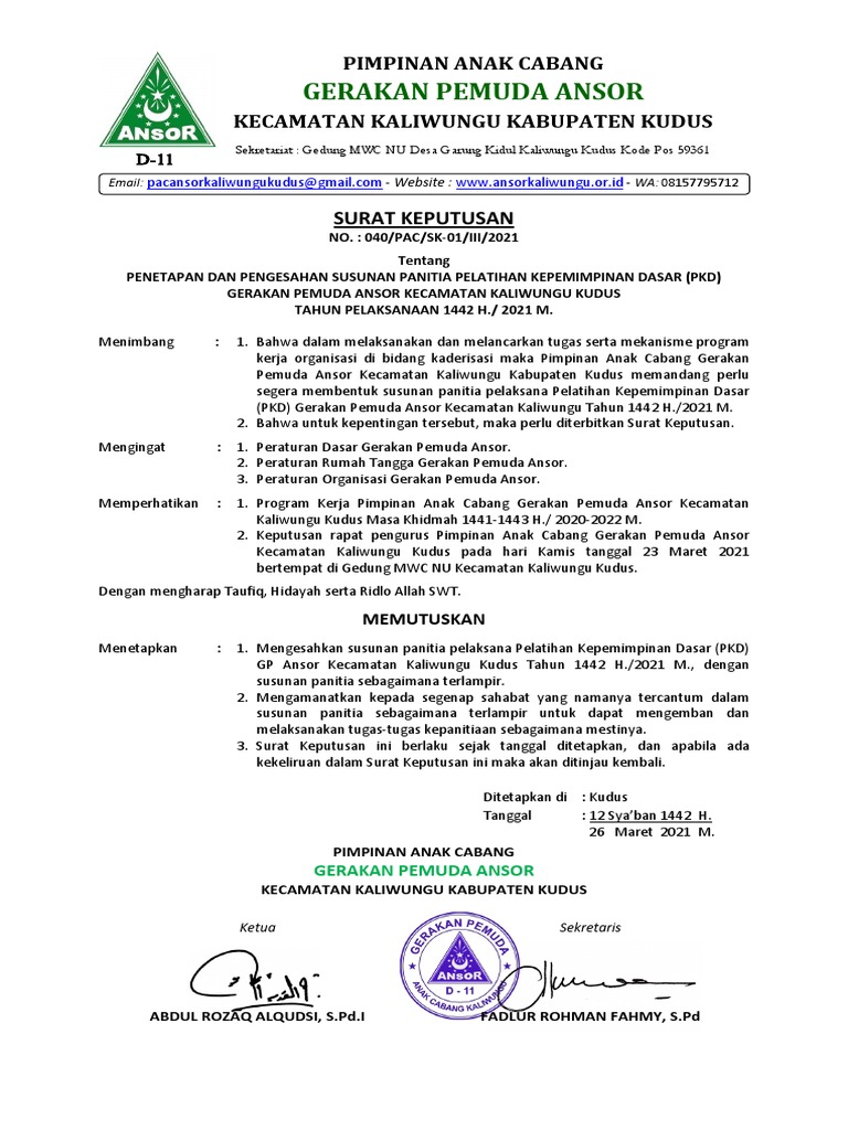 SK Pac Tentang Panitia PKD | PDF