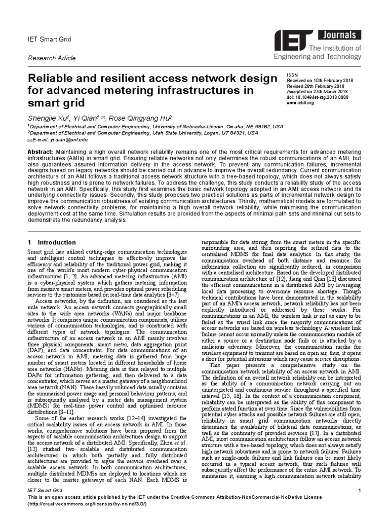 Reliable and Resilient Access Network Design For A | PDF | Computer ...