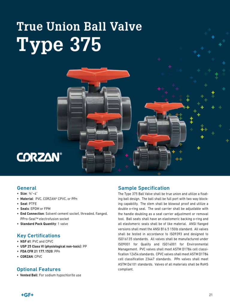 Gfps Us 1334 Datasheet Type 375 Ball Valve Data Sheet en | PDF