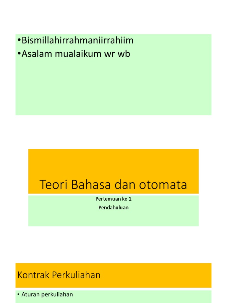 Materi 1 - Teori Graf Dan Bahasa Automata | PDF