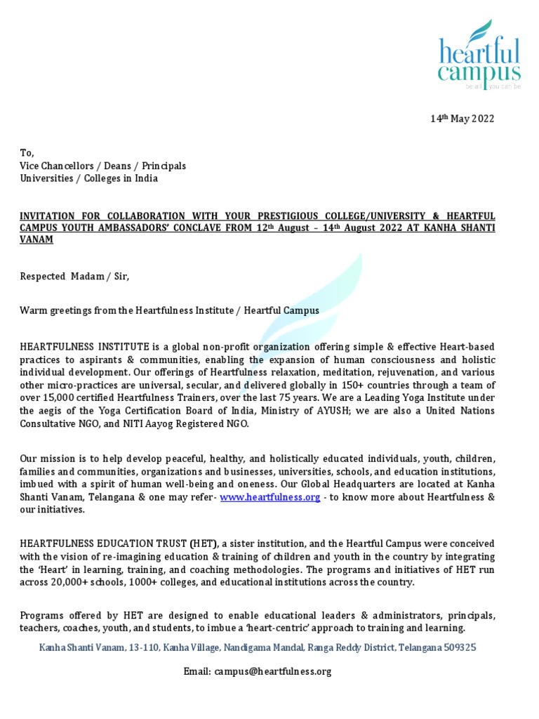 Youth Conclave Invitation | PDF