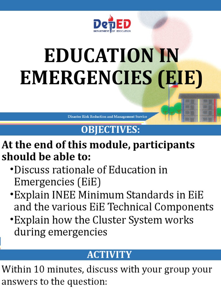 Presentation - Education in Emergencies | PDF | Emergency Management