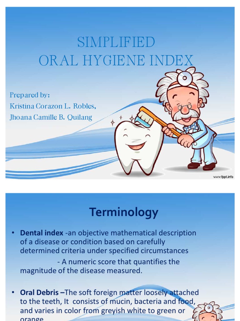 Oral Hygiene Index-Simplified | PDF | Science & Mathematics
