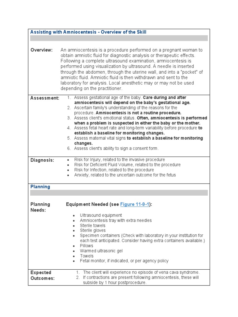 Assisting With Amniocentesis | PDF | Clinical Medicine | Obstetrics