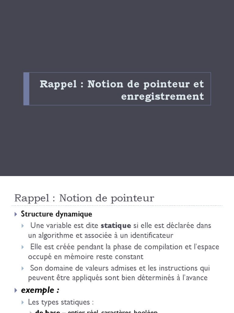 ASDC - 21-22-Part3 | PDF | Pointeur (programmation) | Variable ...
