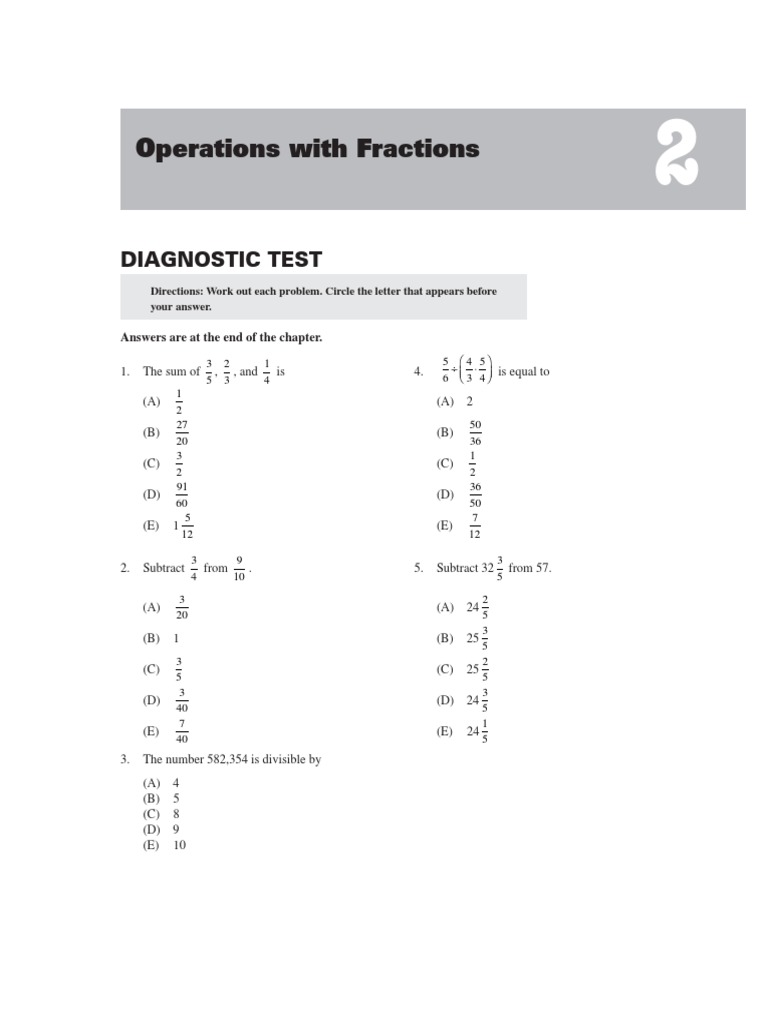 2 - Operations With Fractions | PDF | Mathematics | Division (Mathematics)