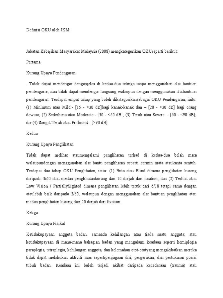 Tugasan Penulisan OKU | PDF