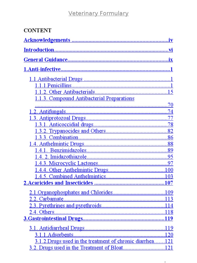 Veterinary Drug Formulary Guide | PDF | Penicillin | Pharmaceutical Drug