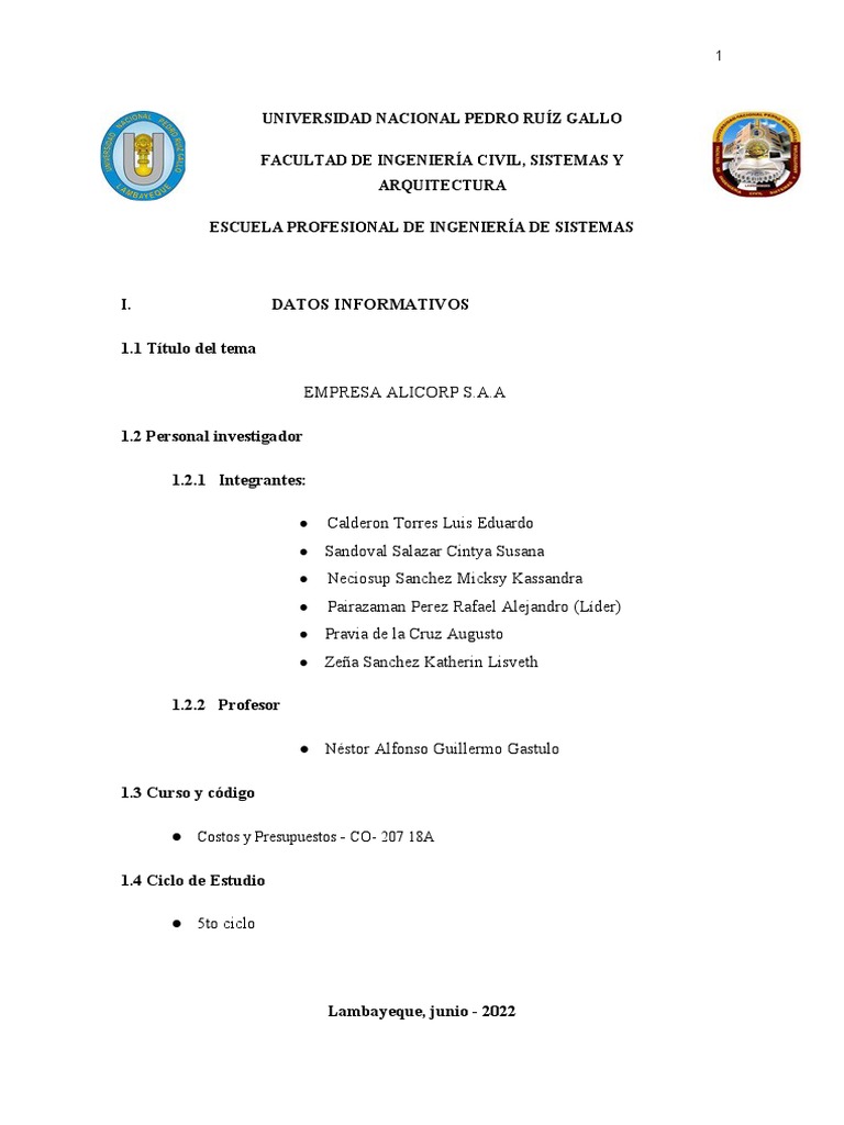 Grupo 2 Empresa Alicorp Analisis | PDF | Calidad (comercial) | Business